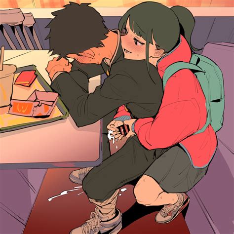Rule 34 1boy 1girls Assertive Female Backpack Black Hair Blush