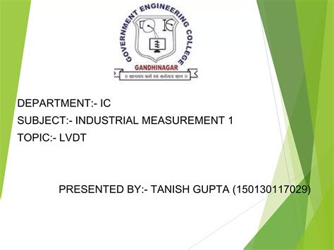 Linear Variable Differential Transformer Detailed Presentation Ppt