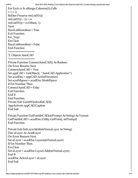 Xls Svy 007 Plotting Cross Section Dari Excel Ke Auto Cad Coretan Tentang Autocad Dan Excel
