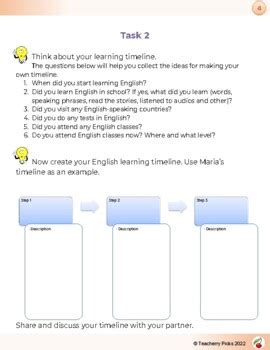 Adult ESL Creating A Language Learning Timeline By Teacherry Picks