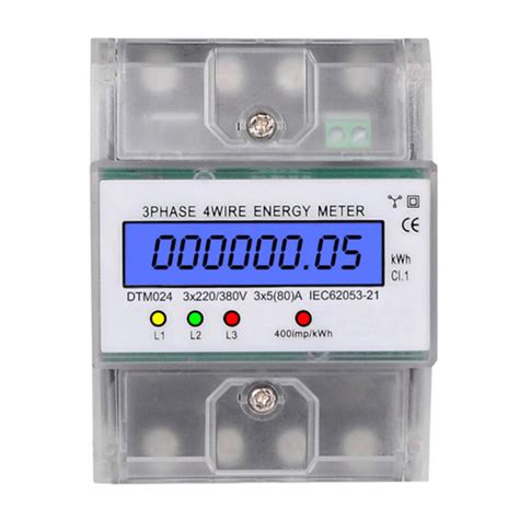 Kkmoon 3 Phase 4 Wire Energy Meter 220 380v 5 80a Energy Consumption Kwh Meter Din Rail