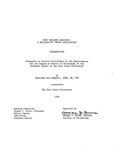 Cost Variance Analysis Pdf