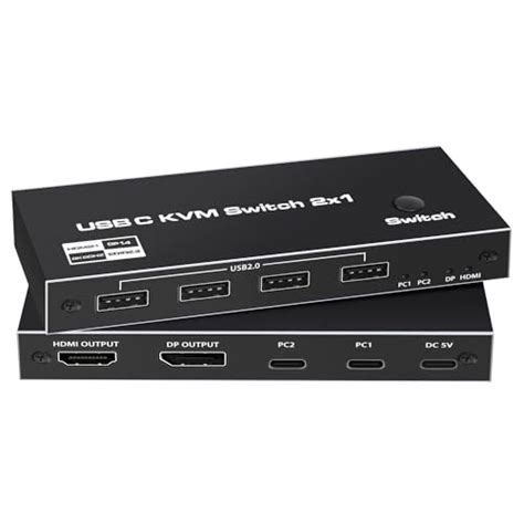 BAISHUN USB C KVM Switch 2 In 1 Out Dsiplayport Type C HDMI Want It All