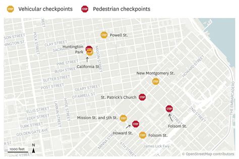 Apec In Sf Map Shows Security Checkpoints For Drivers And Pedestrians