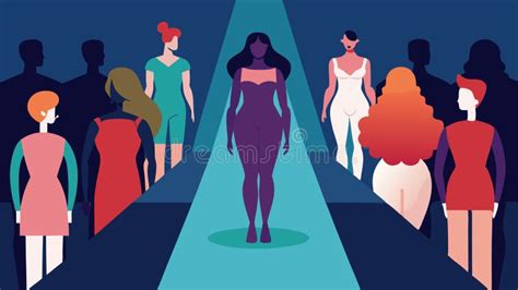 Fashion Show Comparison A Runway Scene Featuring Models Of Various Body