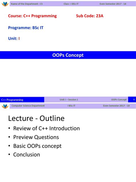 course c programming sub code 23a oops concept pdf c