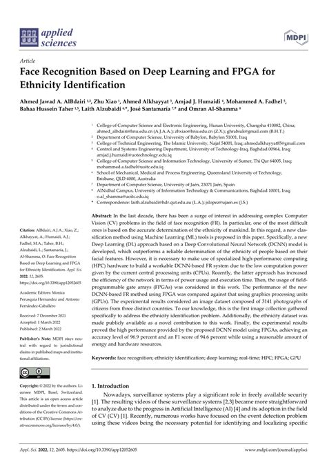 Pdf Face Recognition Based On Deep Learning And Fpga For Ethnicity