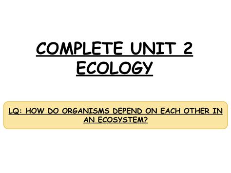 Igcse Edexcel Biology Complete Ecology Unit Teaching Resources