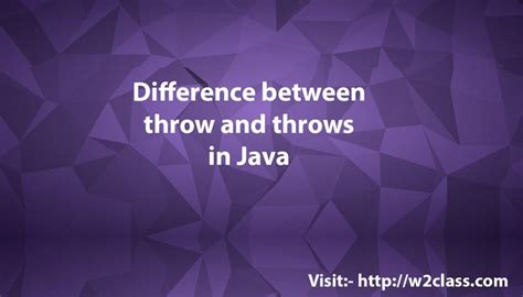 Difference Between Throw And Throws In Java Java Check Exception