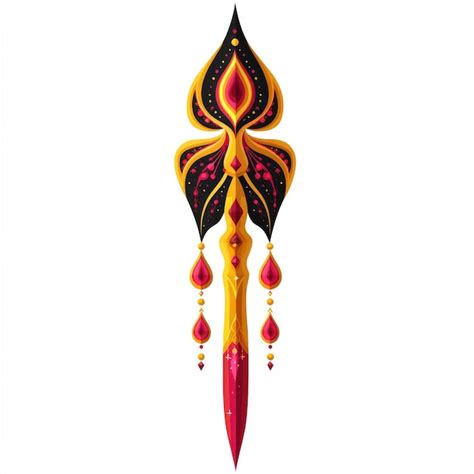 Ornate Golden Dagger With Gemstone Details Premium Ai Generated Image