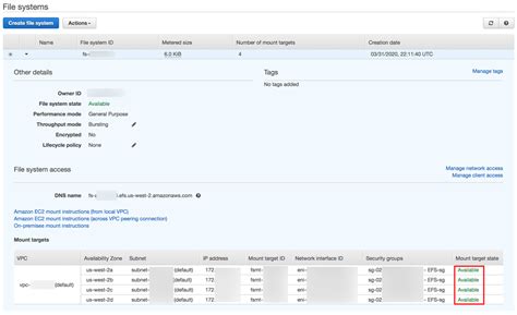 Create And Mount An Amazon Efs File System To An Amazon Ec2 Instance