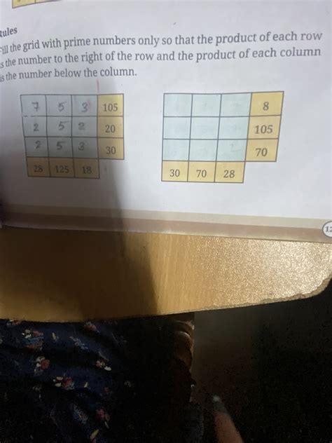 Fill The 3x3 Grid With Prime Numbers Only So That The Product Of Each Row
