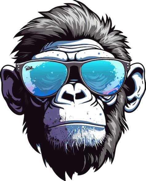 Premium Vector Vector Cartoon Monkey Wear Sunglass Illustration