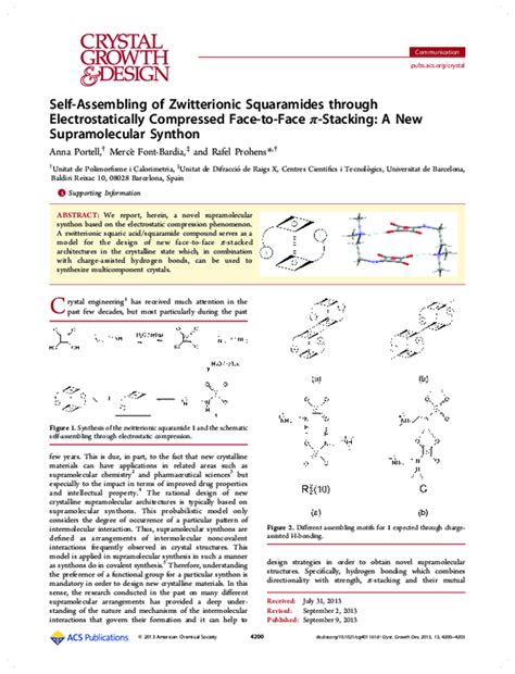 Pdf Self Assembling Of Zwitterionic Squaramides Through