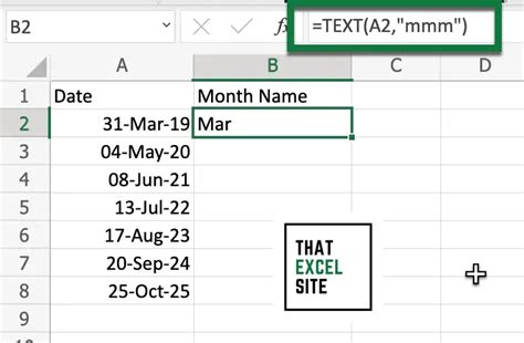 How To Extract The Month From A Date In Excel That Excel Site