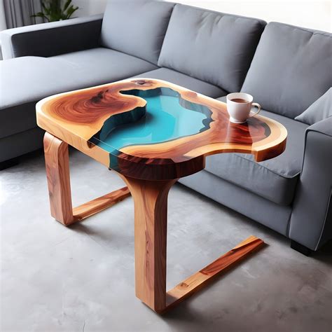 C Shaped Side Table Modern Sofa Side Table Coffee Table For Living Room Round Wood End Side