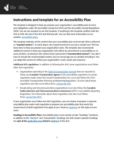 Sample Accessibility Plan Template Doc Template Pdffiller