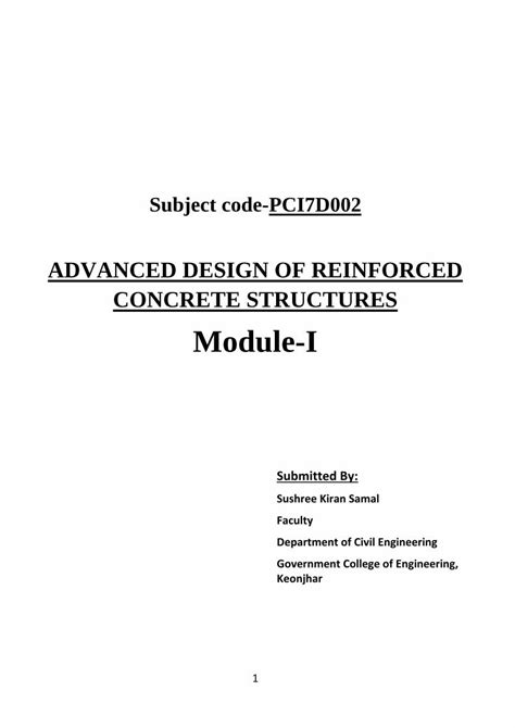 Pdf Advanced Design Of Reinforced Concrete Structures Dokumen Tips