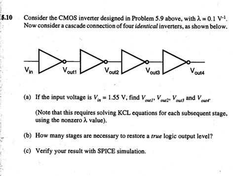 5 10 Consider The CMOS Inverter Designed In Problem Chegg Com