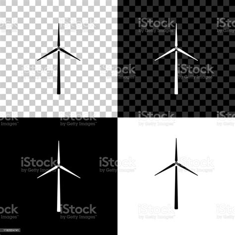 바람 터빈 아이콘 검은 색 흰색 및 투명 한 배경에 고립 풍력 발전기 표지판 풍차 실루엣입니다 전력 생산을 위한 풍차 벡터 일러스트 개념에 대한 스톡 벡터 아트 및 기타