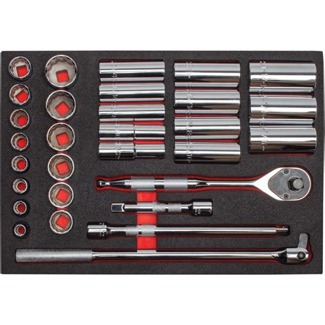 Proto 1 2in Drive Pear Head Ratchet And Socket Set 30pc With Foam Insert