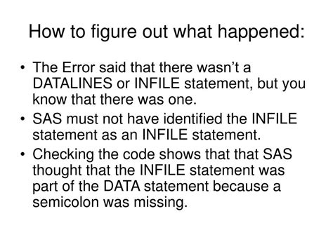 Ppt Debugging Sas Programs Powerpoint Presentation Free Download
