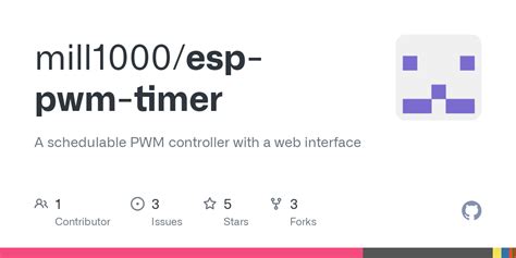 Github Mill1000esp Pwm Timer A Schedulable Pwm Controller With A Web Interface