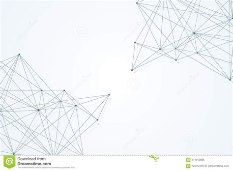 Geometric Abstract Background With Connected Line And Dots Structure Molecule And Communication