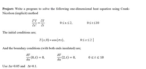 Solved Project Write A Program To Solve The Following Chegg