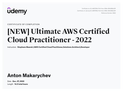 Udemy Course Completion Certificate Anton Makarychev