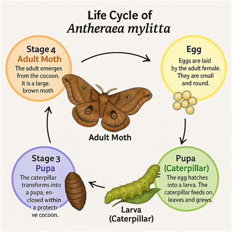🐛 Life Cycle Of Antheraea Mylitta Tasar Silkworm
