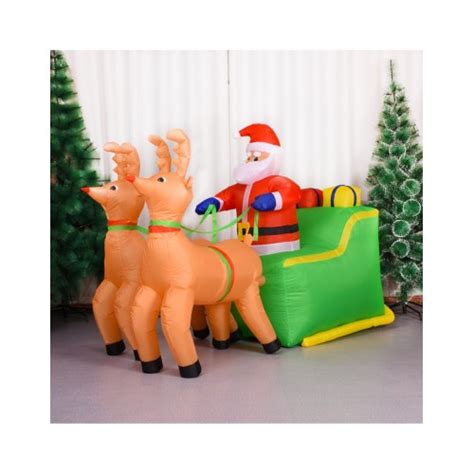 Надуваеми Дядо Коледа с шейна и Северните елени ИГРАЧКИ И ДЕТСКИ