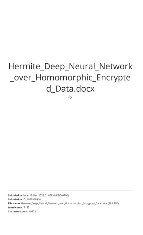 Hermite Deep Neural Network Over Homomorphic Encrypted Data Hermite