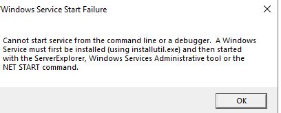 C Cannot Start Service From The Command Line Or A Debugger Stack Overflow