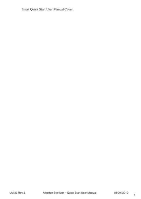 Tangent And Cyber Series Sterilizers Quick Start User Manual Rev 2 Sept 2010 Pdf Download