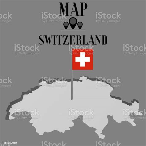 스위스 개요 세계지도 깃대 벡터 일러스트 디자인에 국기와 윤곽 실루엣 배경에 고립 개체 요소 국가 설정에서 기호 가정 생활에 대한 스톡 벡터 아트 및 기타 이미지 Istock