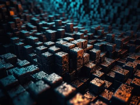 Premium Ai Image Futuristic Cement Cubes Background Abstract Geometric Mosaic Grid Square