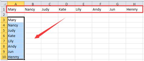 How To Convert Horizontal List To Vertical List In Excel