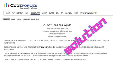 way too long words codeforces problem solution in python bangla