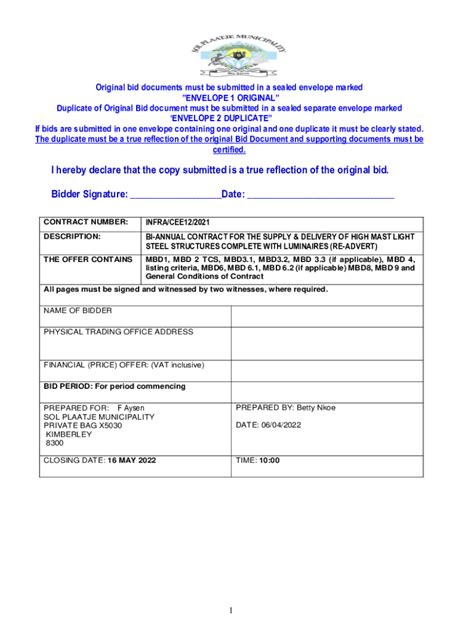 Fillable Online Sealing And Marking Of Bids Sample Clauses Law