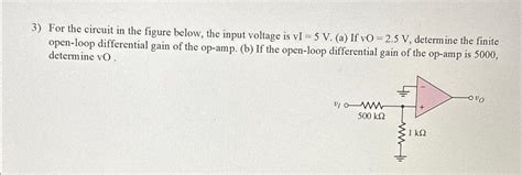 for the circuit in the figure below the input