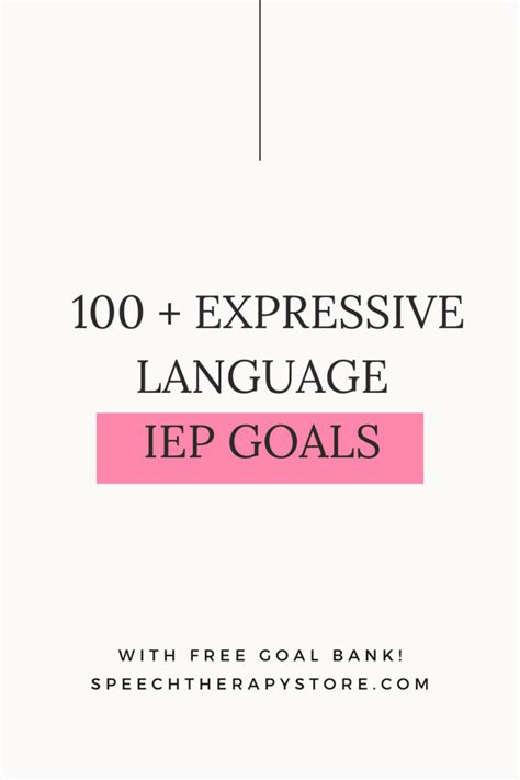 Expressive Language Goals Speech Therapy With Free Goal Bank Speech Therapy Store