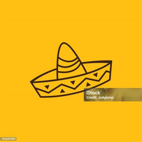 Mexican Hat Icon Vector Mexican Hat Logo Design Stock Illustration