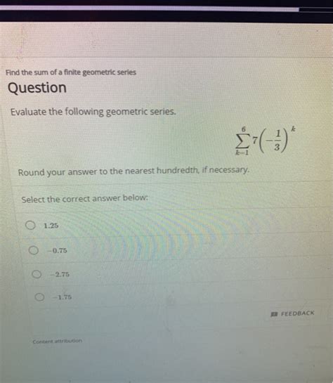 solved find the sum of a finite geometric series question