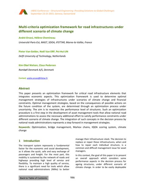 Pdf Multi Criteria Optimization Framework For Road Infrastructures