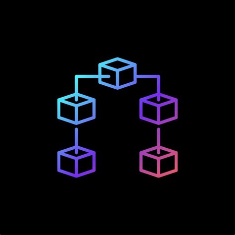 Blockchain Outline Vector Colored Icon Block Chain Technology