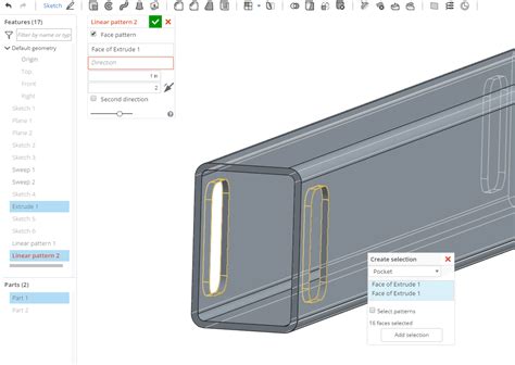 Linear Pattern Of Feature Select The Feature From The Feature List