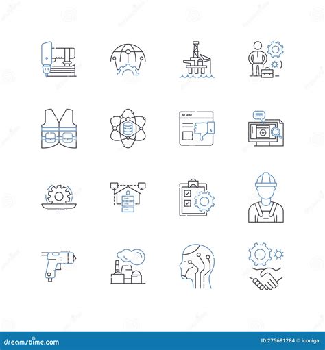 Planner Line Icons Collection Organization Productivity Schedule Agenda Time Management