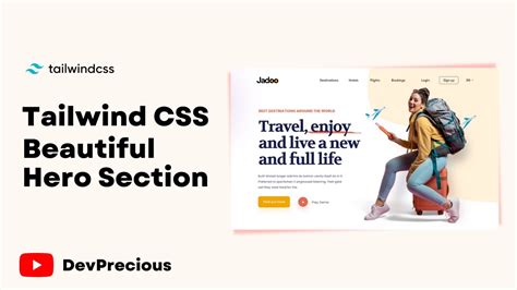 tailwind css travel website landing page youtube