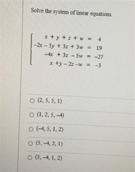 Solved Solve The System Of Linear Equations Chegg